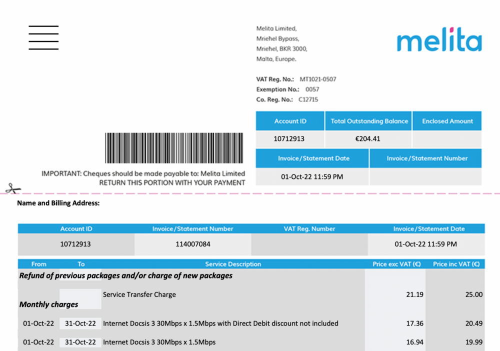 Download Telecoms Bills Guide: Melita Malta
